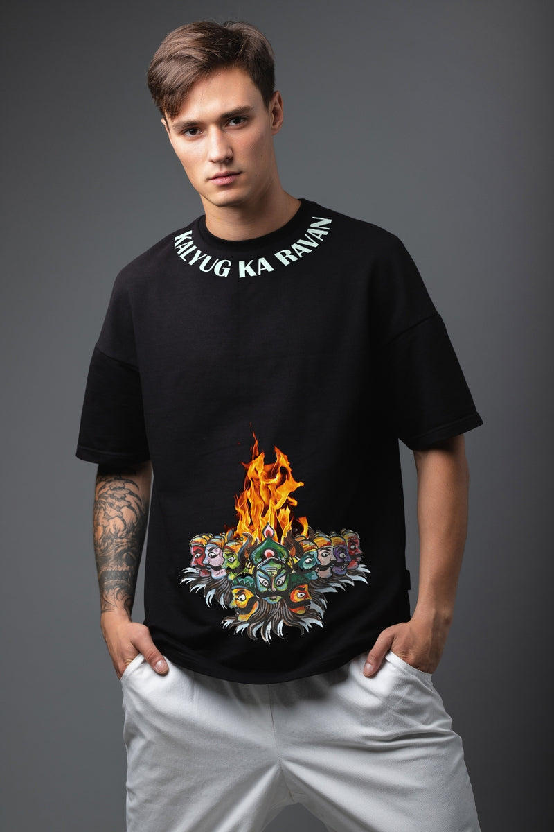 Men's Kalyug Ka Ravan 2 Printed Regular/Oversized T-shirt – Vedic Tees